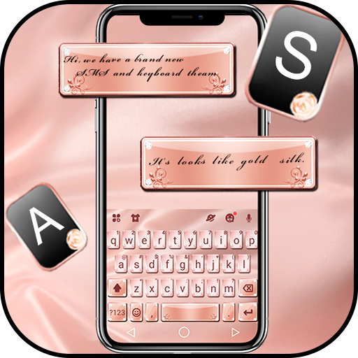 دانلود برنامه Rose Gold Silk Keyboard Theme اندروید بازار
