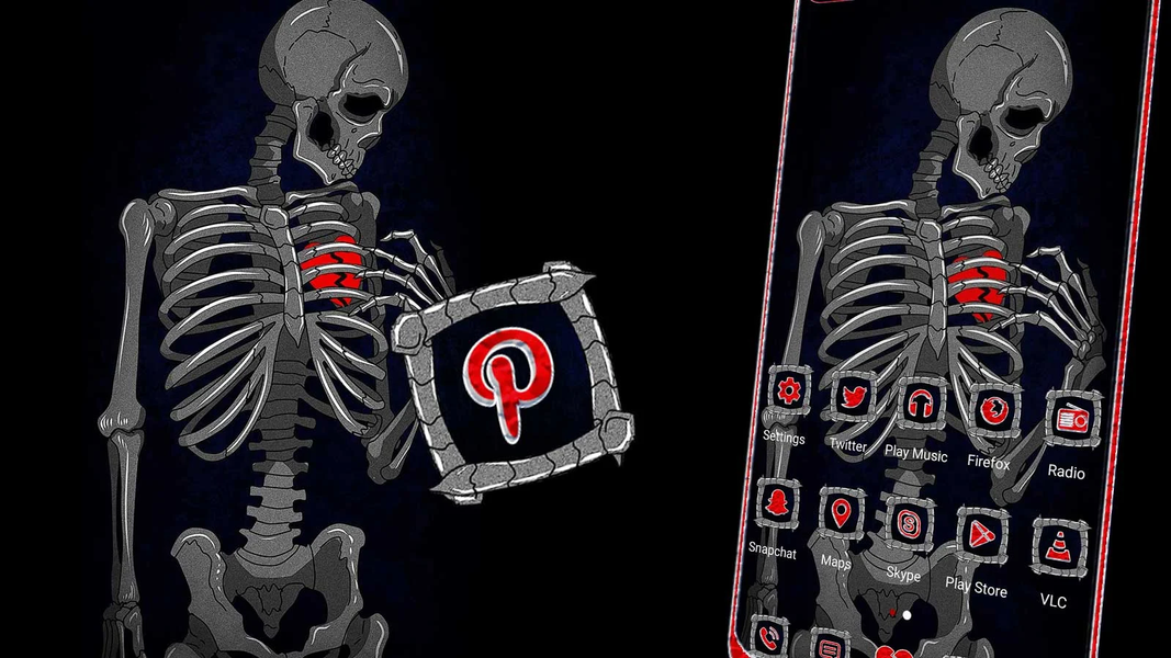 دانلود برنامه Broken Heart Skeleton Theme اندروید بازار