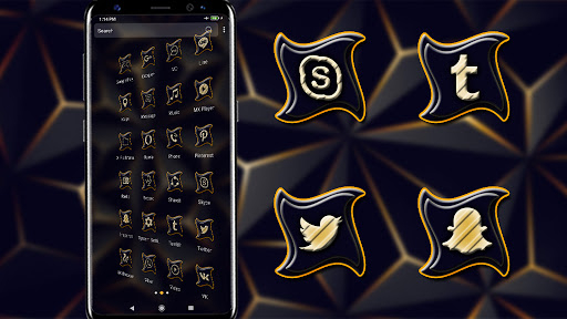 دانلود برنامه ۳d Triangle Black Theme اندروید بازار