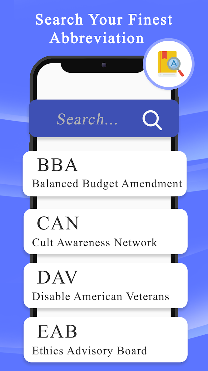 دانلود برنامه A Z Abbrevation Dictionary اندروید بازار