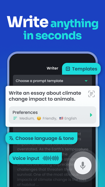 دانلود برنامه AI Writer: Email Essay Writing اندروید | بازار