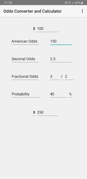 دانلود برنامه Odds Converter & Calculator اندروید | بازار
