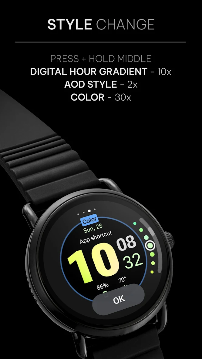 دانلود برنامه Awf Gradient Wear Os ۳ Face اندروید بازار