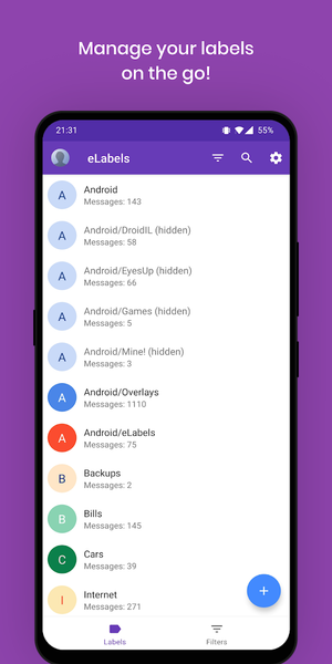 دانلود برنامه eLabels - manage email labels اندروید | بازار