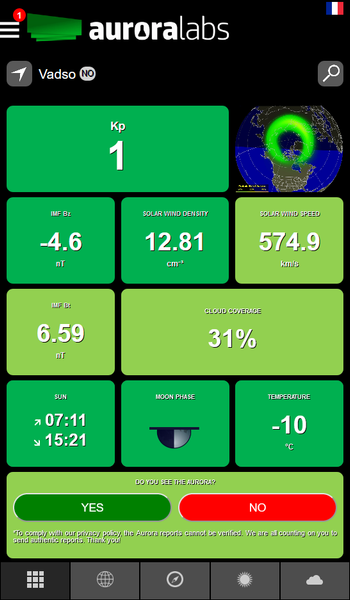دانلود برنامه Aurora Labs Aurora Forecast اندروید بازار