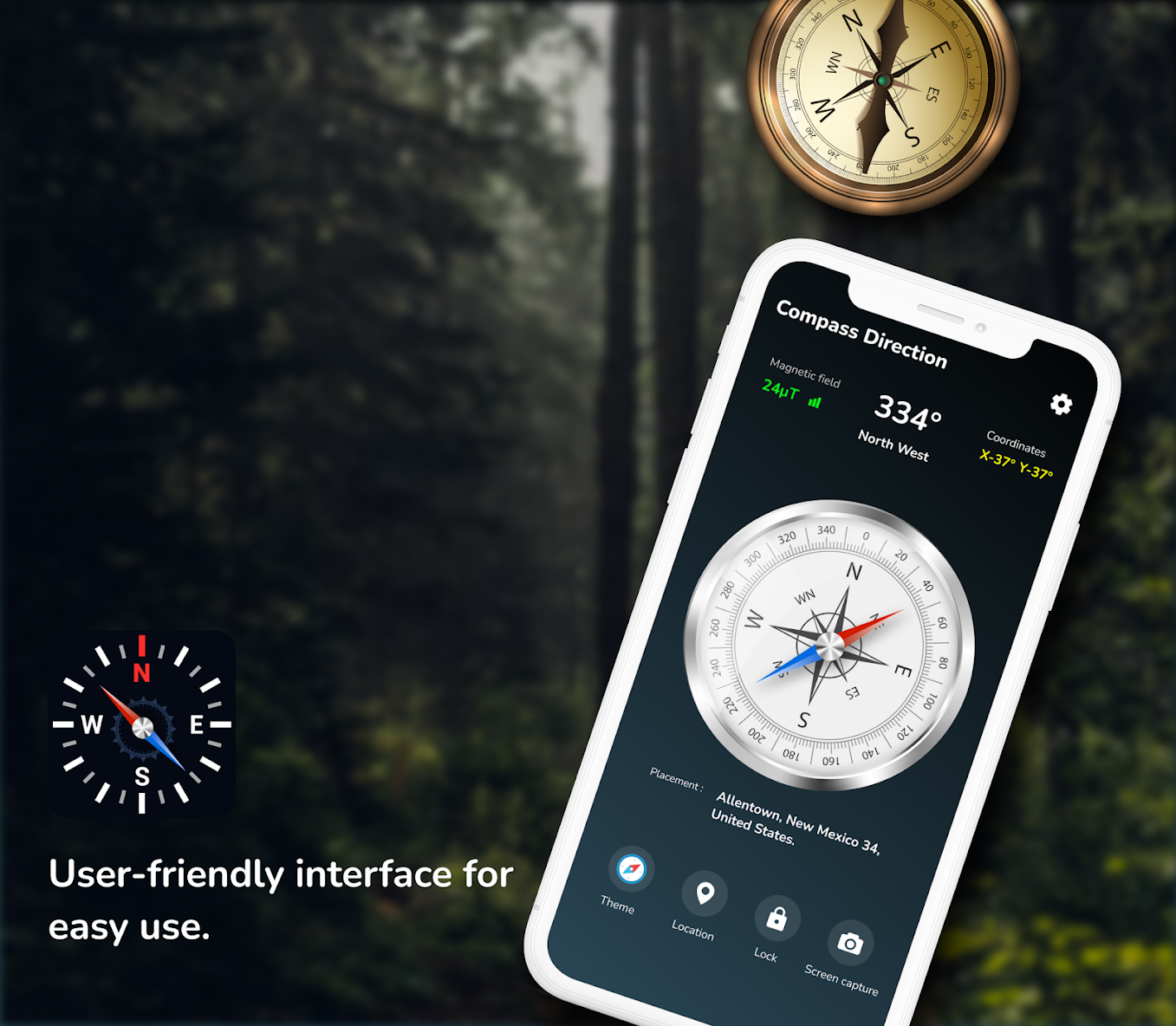 دانلود برنامه Compass App: Digital Compass اندروید | بازار