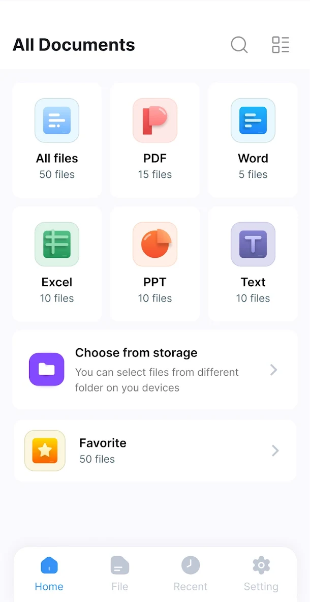 دانلود برنامه All Document Reader: View doc اندروید | بازار