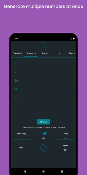 دانلود برنامه Random Number Generator اندروید | بازار