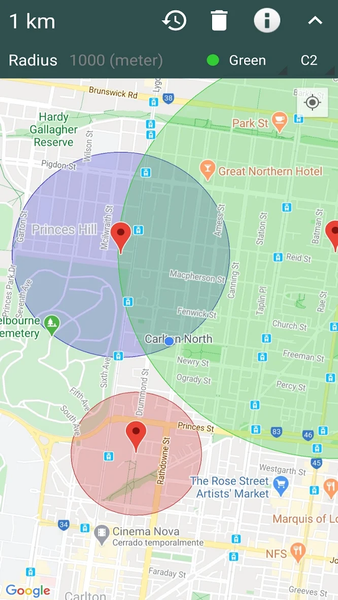 دانلود برنامه ۱ km radius: Draw a circle on اندروید | بازار