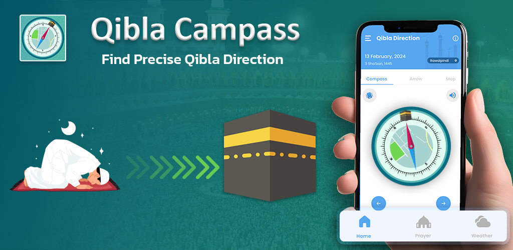 دانلود برنامه Qibla Compass Finder Qibla اندروید بازار