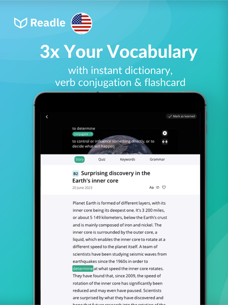 برنامه Learn English Daily Readle دانلود بازار
