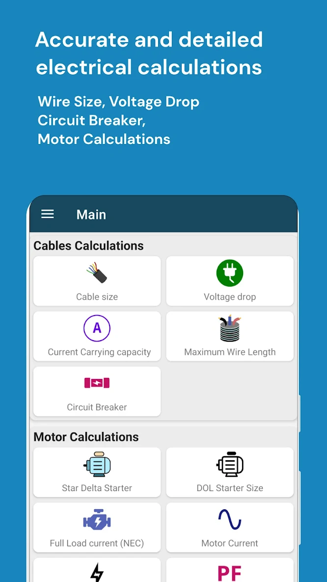 دانلود برنامه Electrical Calculation Toolbox اندروید | بازار