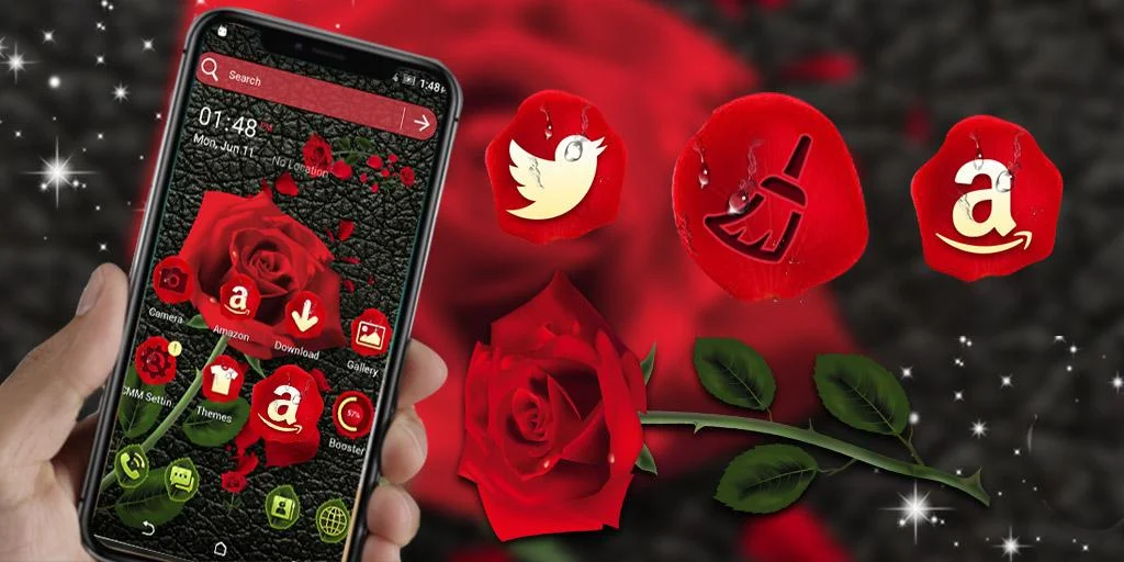 دانلود برنامه Rose In Black Launcher Theme اندروید بازار