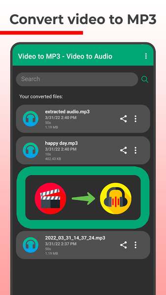 دانلود برنامه Video To Mp۳ Video To Audio اندروید بازار