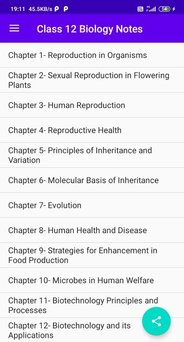 دانلود برنامه Class ۱۲ Biology Notes اندروید بازار