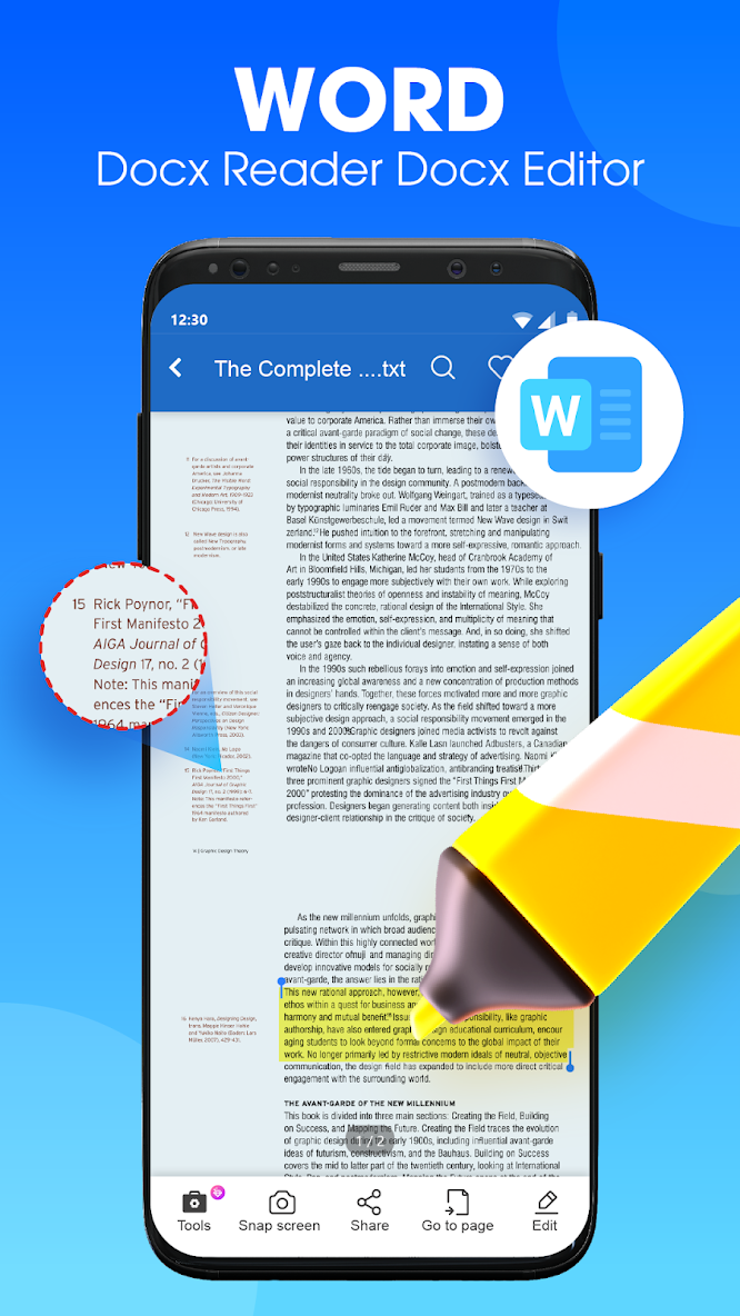 دانلود برنامه All Document Reader: View PDF اندروید | بازار