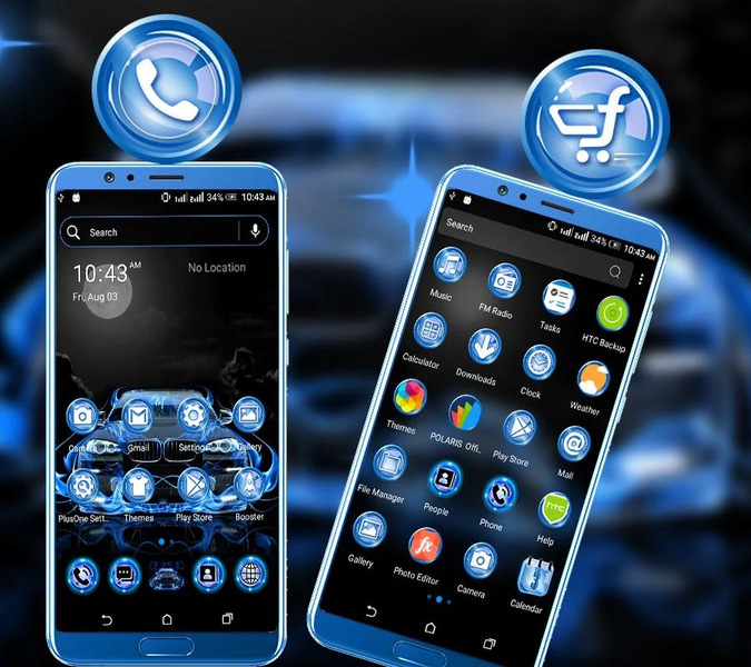 دانلود برنامه Blue Car Launcher Theme اندروید بازار