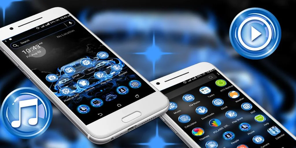 دانلود برنامه Blue Car Launcher Theme اندروید بازار