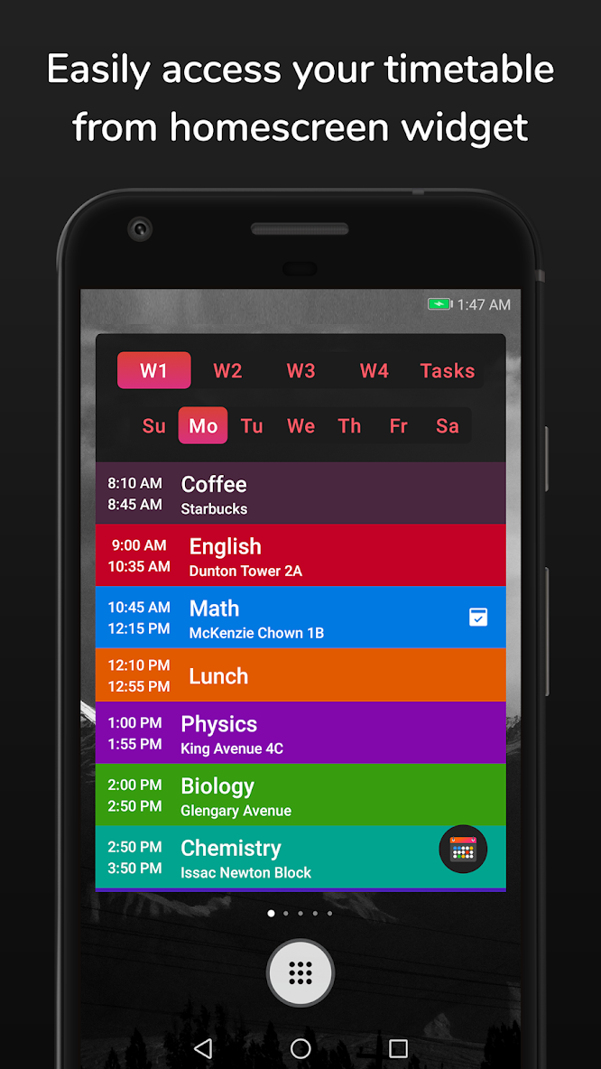 دانلود برنامه School Timetable - Class, Univ اندروید | بازار
