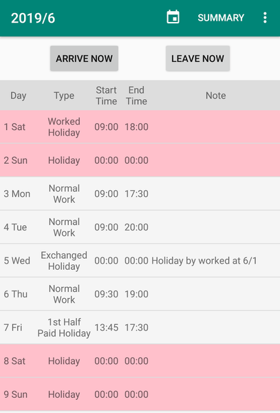 دانلود برنامه Overtime And Worked Time Log اندروید بازار