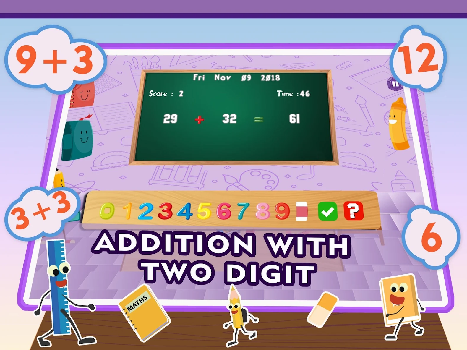 دانلود بازی Learn Math Addition Quiz App اندروید بازار