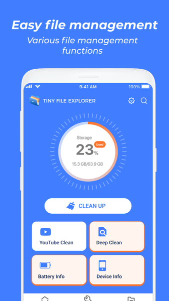 دانلود برنامه Tiny File Explorer And Cleaner اندروید بازار