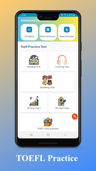 دانلود برنامه Toefl Practice Test اندروید بازار