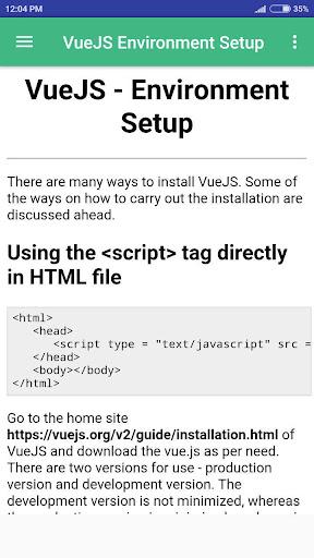 دانلود برنامه Vue.js Tutorial Offline اندروید | بازار