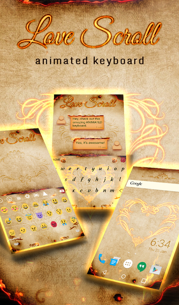 دانلود برنامه Love Scroll Animated Keyboard اندروید بازار