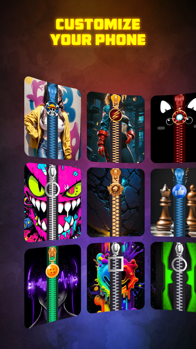 دانلود برنامه Zipper Lock Screen: Wallpapers اندروید | بازار