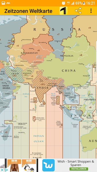 دانلود برنامه Time Zone Map اندروید بازار