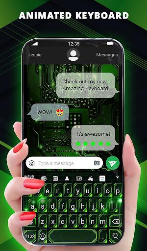 دانلود برنامه Cyber Green Wallpaper Keyboard اندروید بازار