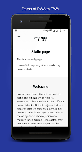 دانلود برنامه TWA Demo (Trusted Web Activities Sample / Example) اندروید | بازار