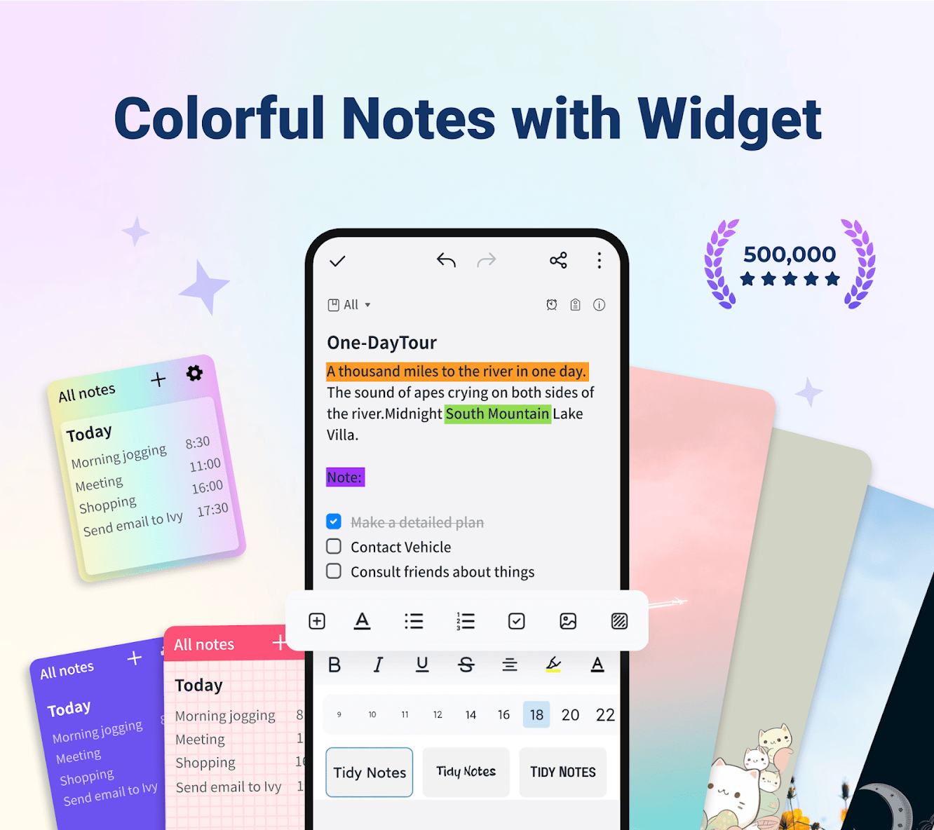 دانلود برنامه Color Notes, Notebook, Notepad اندروید | بازار